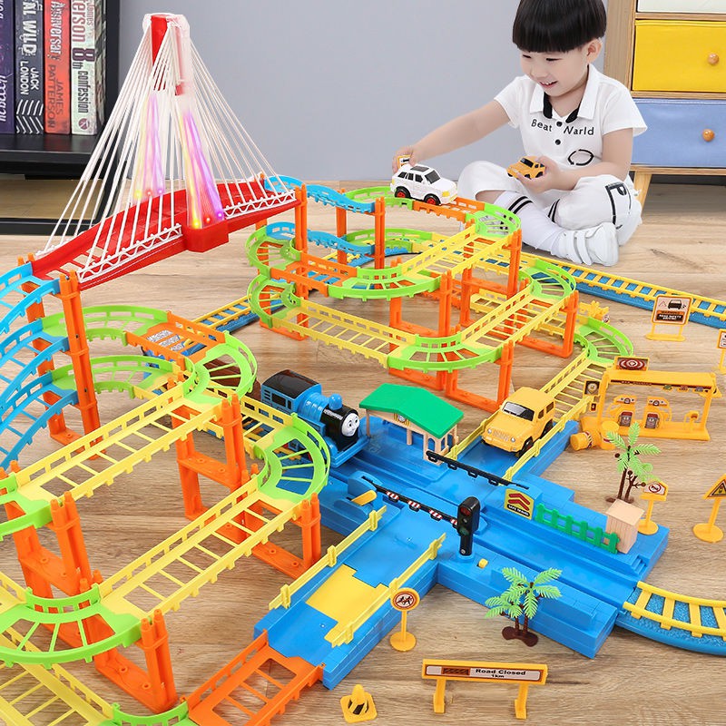 Electric small train set rail car children racing high-speed rail car ...