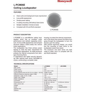 Honeywell L-PCM06E CEILING LOUDSPEAKER | Shopee Philippines