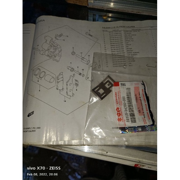 spring pad front caliper, raider 150fi and gsx | Shopee Philippines