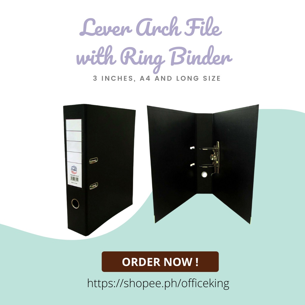 Lever Arch file with Ring Binder 3 inches width, A4 and Long | Shopee ...