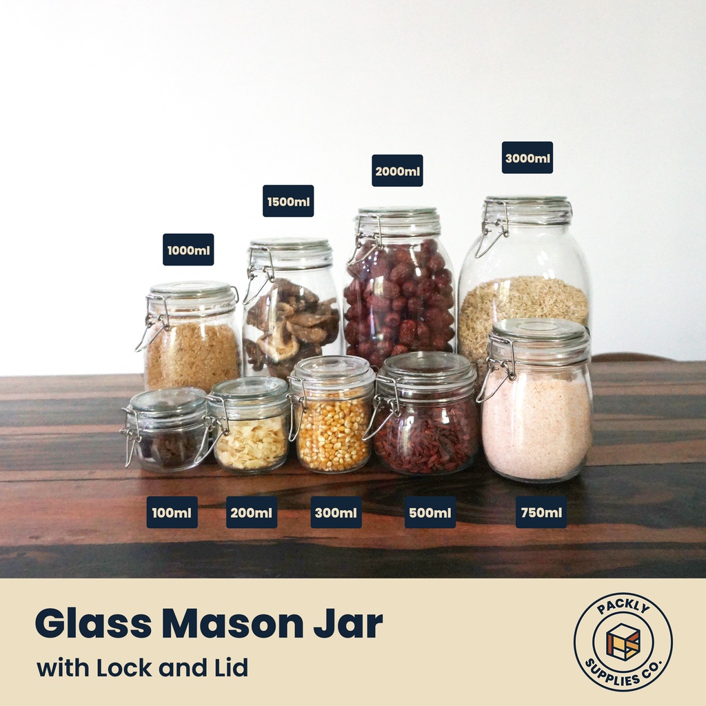 (1PC) ROUND Kilner Mason Glass Jar with Lock and Lid | Shopee Philippines