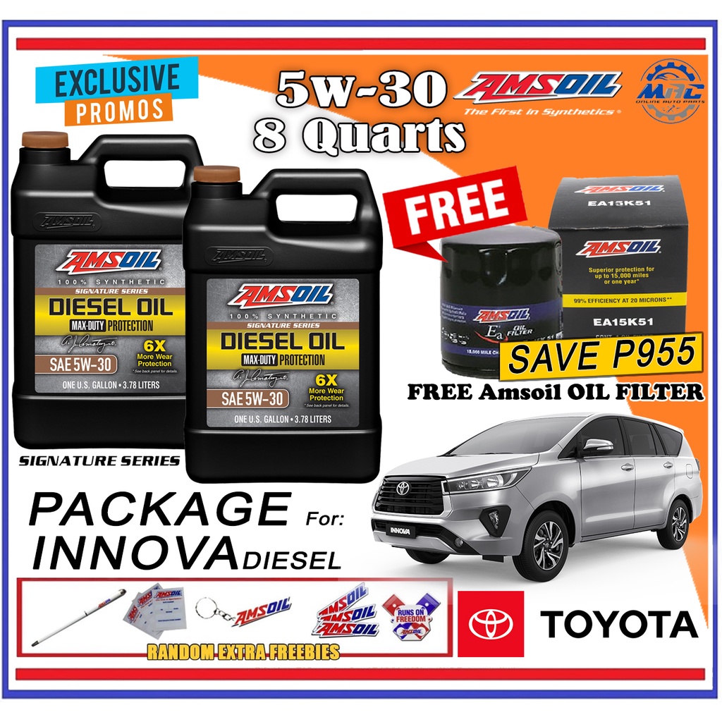 AMSOIL Signature Series Max Duty 5W-30 8 quarts FREE Oil Filter Package ...