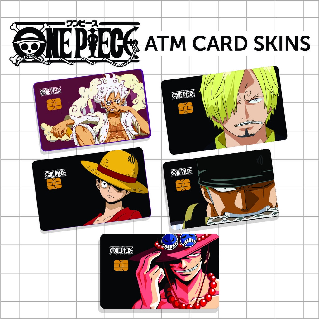 ONE PIECE TRIO ATM BEEP DEBIT BANK Card Skin Stickers LUFFY SANJI ZORO ...