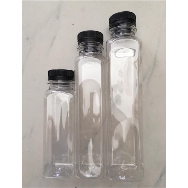 Square Plastic Bottle 250ml 350ml 500ml Milktea Drink Bottle | Shopee Philippines