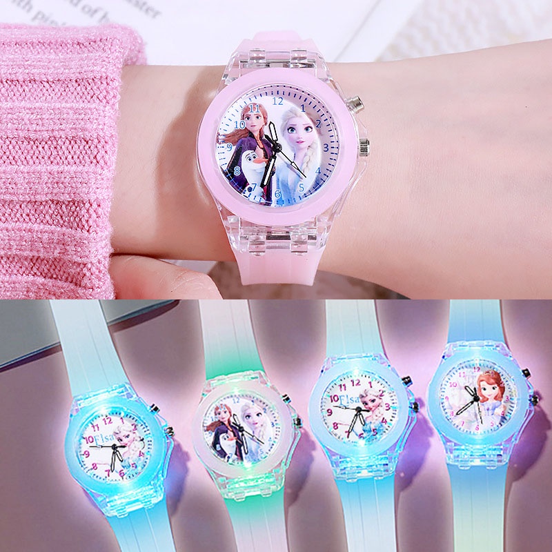 [YIKAZE] Elsa Watch for Kids Watch with 7-colors lights Watch Frozen ...