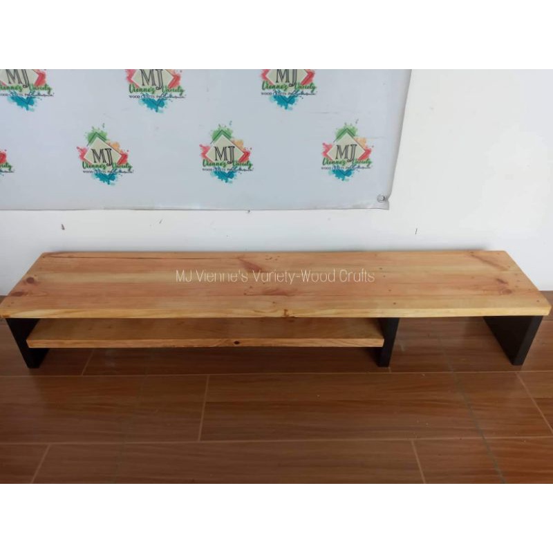 DUAL MONITOR RISER | MONITOR STAND with under shelf | L- 100cm/ W-20cm ...