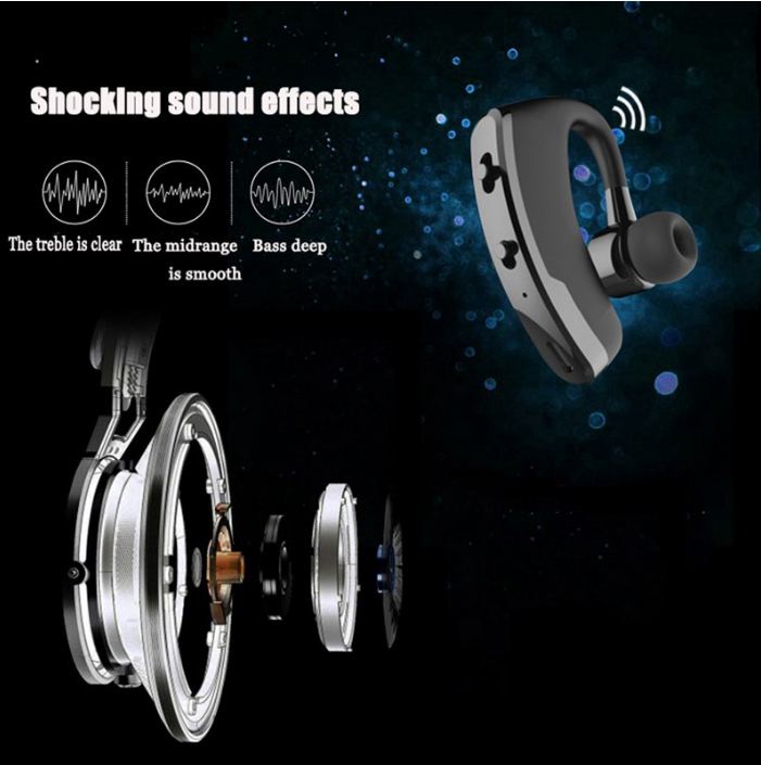 NEW V9 Bluetooth Handsfree Call Wireless Business Headset Sports ...