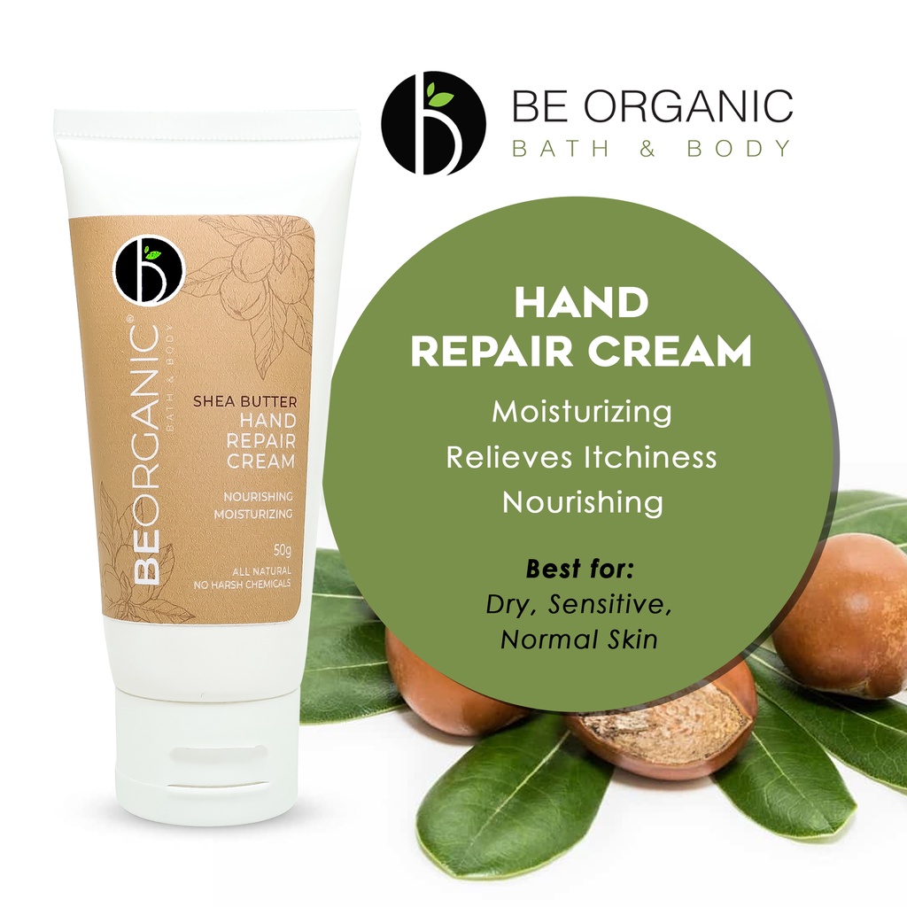 Be Organic Shea Butter Hand Repair Cream 50g Nourishing & Moisturizing ...