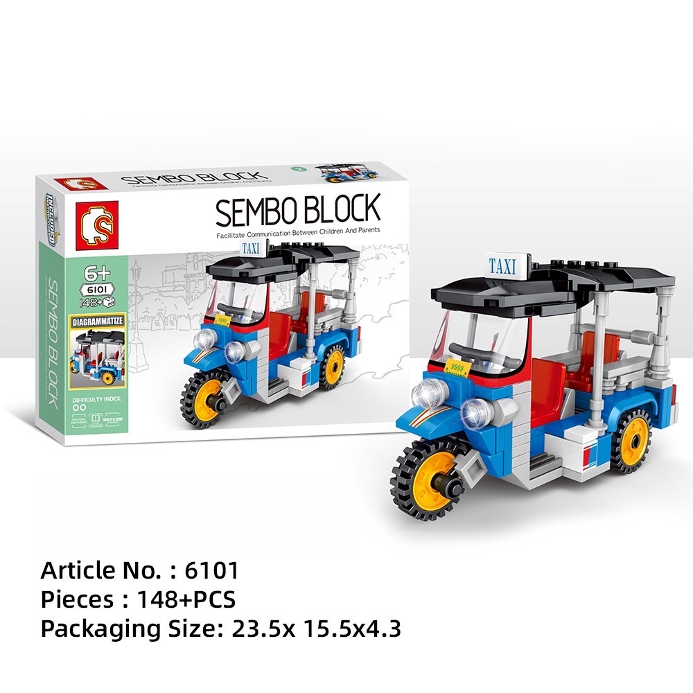 Lego compatible SEMBO Building Blocks Vehicle Tuk-Tuk / Van / BTS Train ...