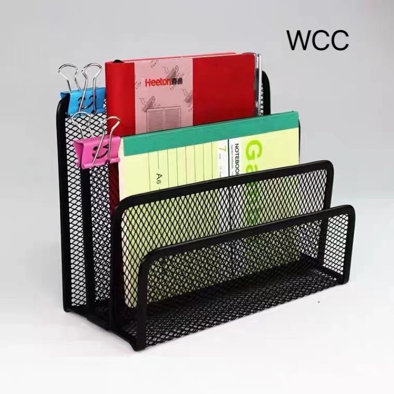 Black mesh Letter Paper Storage Rack Holder Tray Organi | Shopee ...