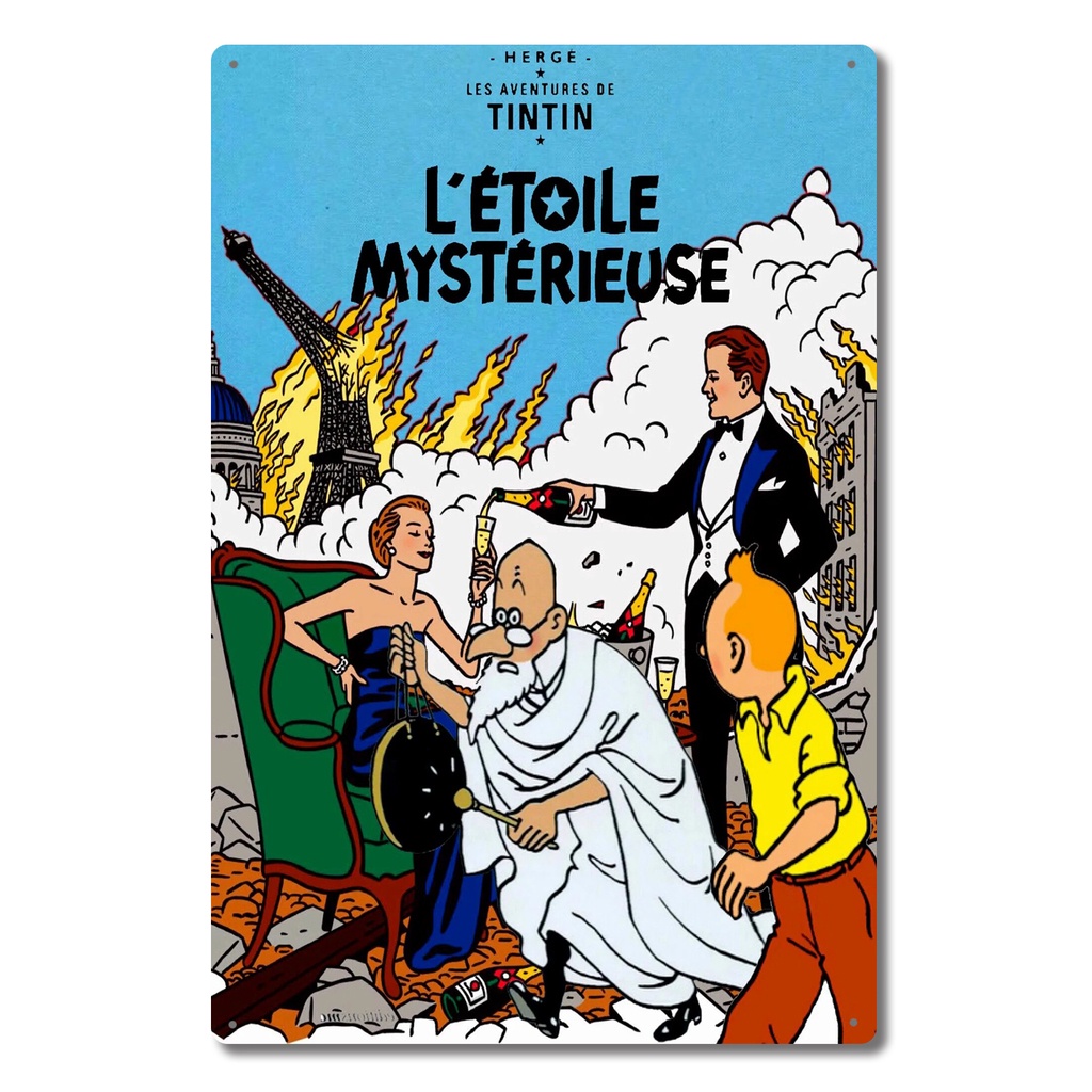 comic the adventures of tintin poster Cartoon Classic Vintage Club ...