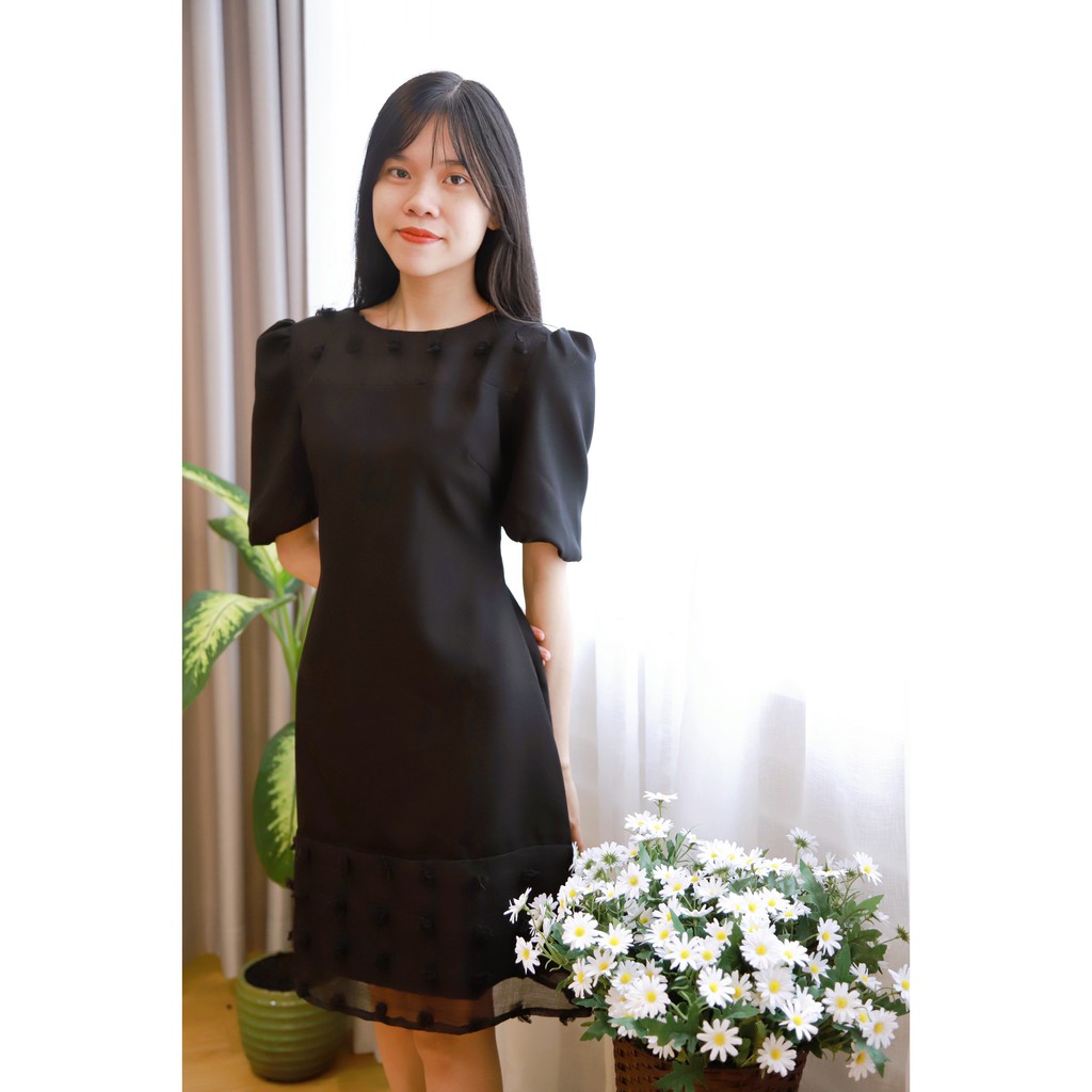 High-end A-line design dress with 3D mesh lace JL043 (Jenny L) | Shopee ...