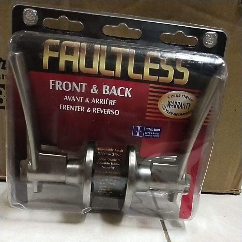 Faultless doorknob door knob front and back lever type doorknob ...