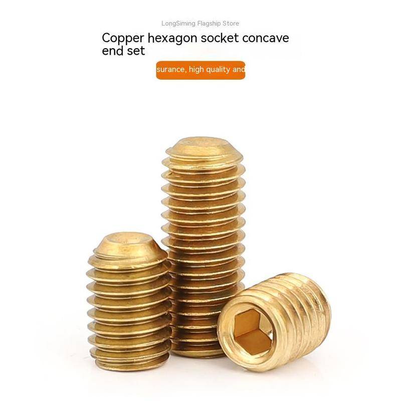 Copper machine meter screw concave end tightening screw headless inner ...
