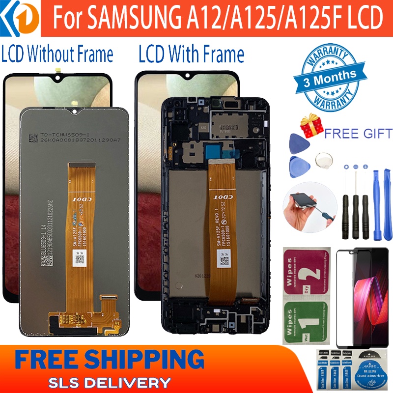 For Samsung Galaxy A12 A125 A127 Sm A125f Sm A125f Dsn Lcd Screen With Frame Display Touch