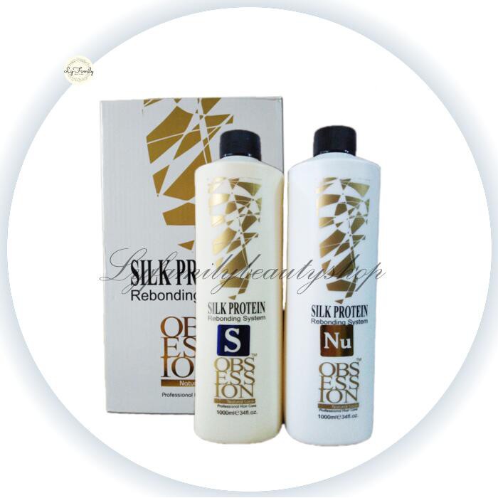Obsession Silk Protein Rebonding Cream 1000ml*2 Natural Resistant or ...