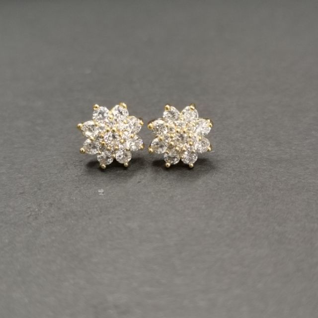 SGI fashion jewelry 18k gold plated rose gold plated flower style stud ...
