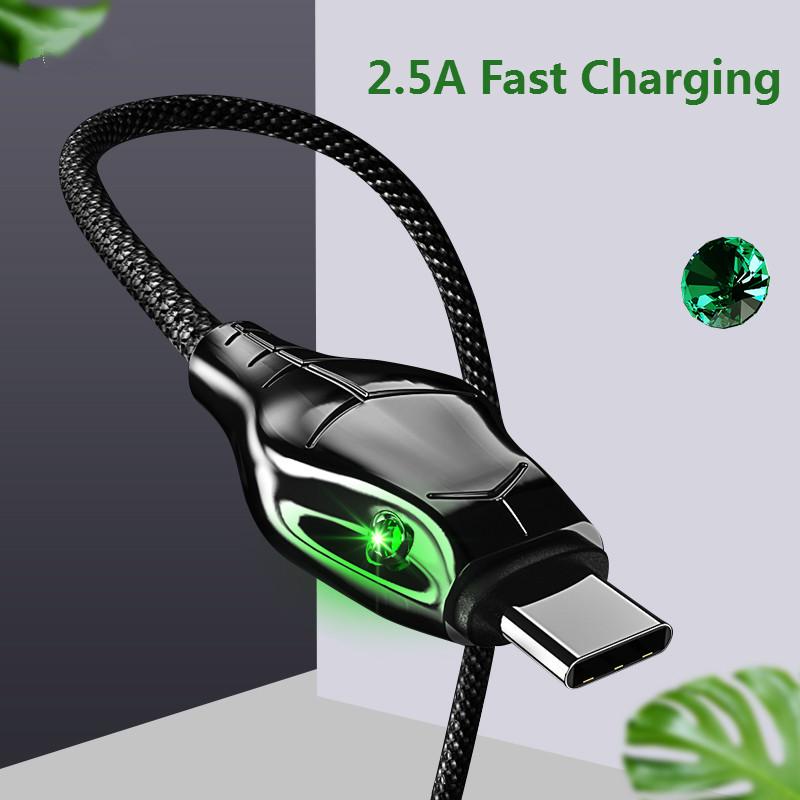Black Mamba Snake shape Charging Cable,3A Fast Charger LED Light Micro ...