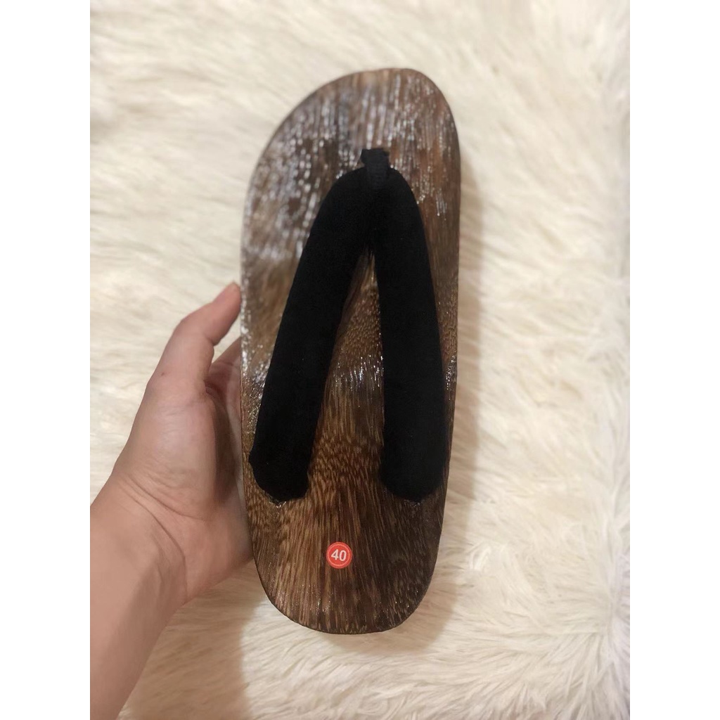 Japanese style clogs slippers male cosplay paulownia round head clogs ...