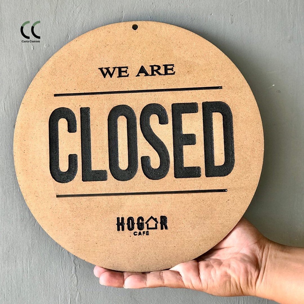 KAYU Open Closed Sign Wood | Open Close Wood Plank | Free Shop LOGO ...