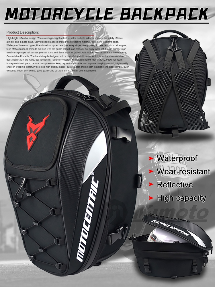 Waterproof Motorcycle Tail Bag Multifunction Motorcycle Back Seat Rear ...