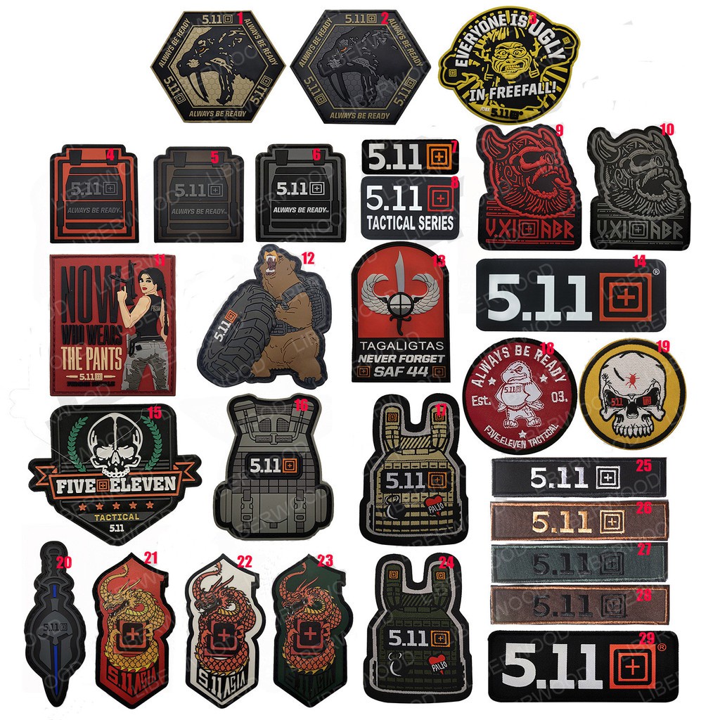 3D Military Embroidery 511 Patch PVC Badges Military & Tactical Morale ...