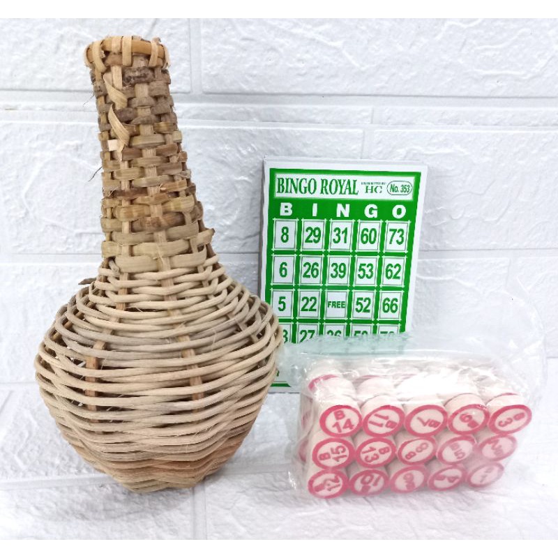 Bingo Set Rattan Shaker, Chips and Cards | Shopee Philippines
