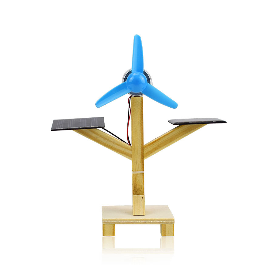 Solar Fan Model Kits Toy Wooden Creative Light Energy Experiment Toys ...