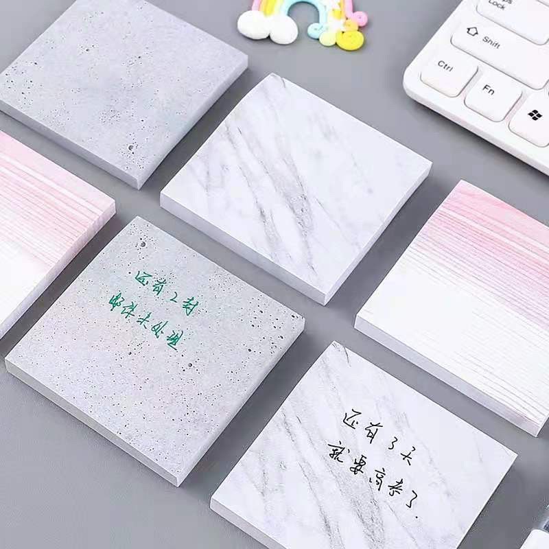LSY 80 Sheets Creative Marble Color Self Adhesive Memo Pad Stone Style ...