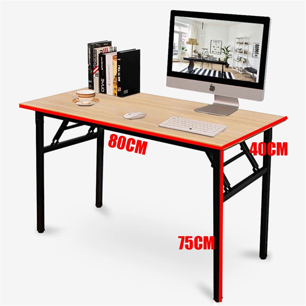 80x40x75cm Foldable Table Desk Home Office Computer Solid Wood ...