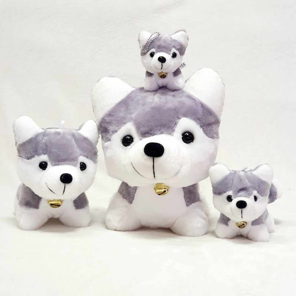 Siberian Husky Dog Doll With A Cute Bell Hanging Small Bag Suitable As ...