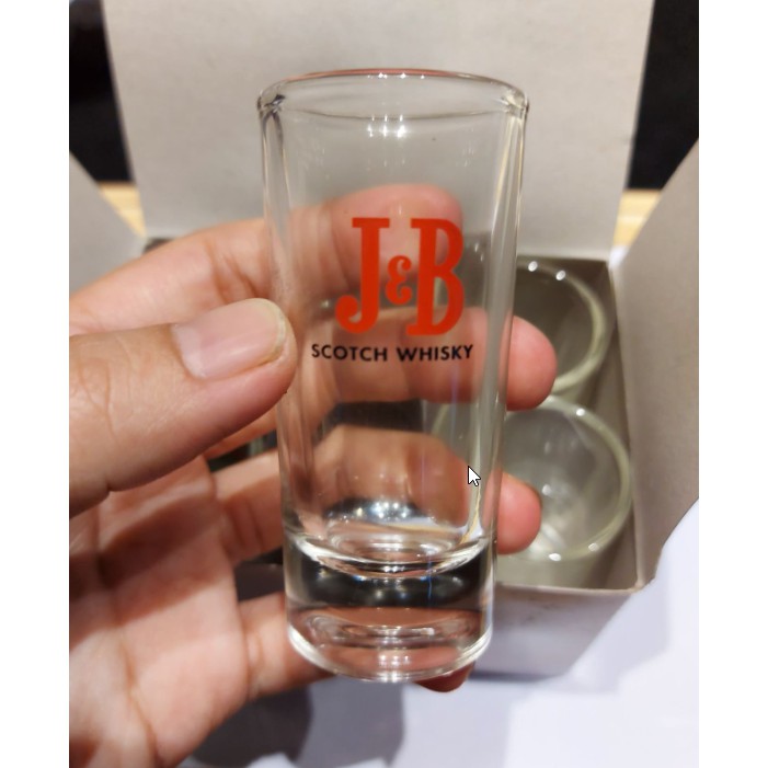 J&B scotch whisky shot glass 6 pieces per box, slim and thick, imported ...