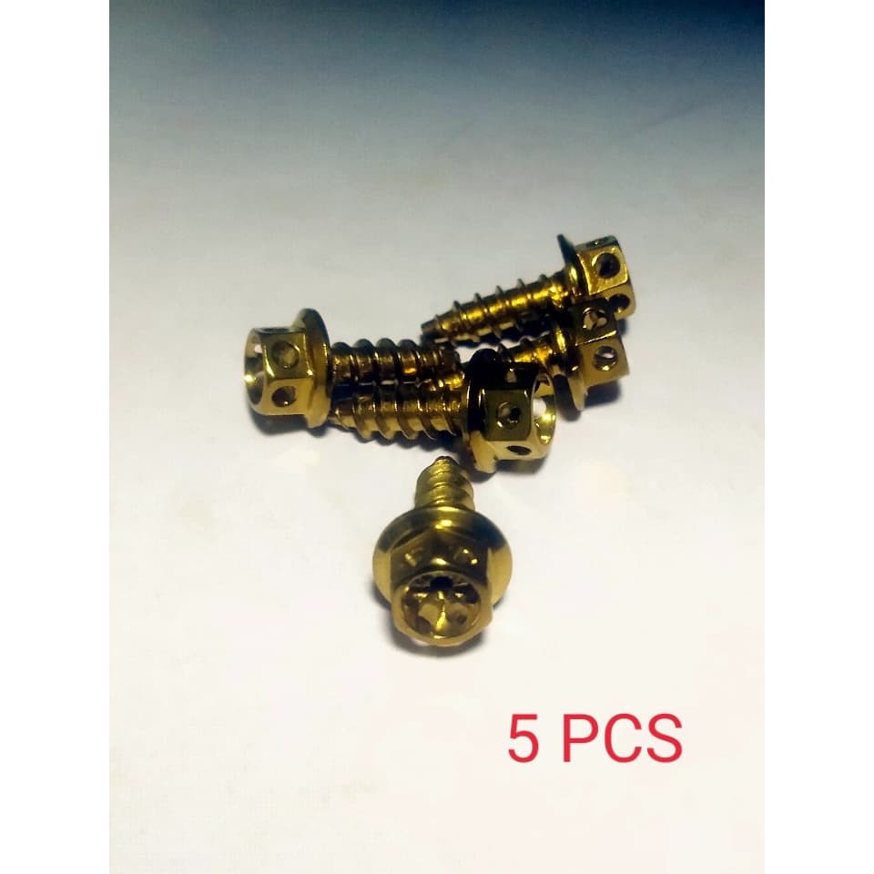 YAMAHA Gold Body Bolts Flower Type (5PCS) (HENG ORIGINAL) | Shopee ...