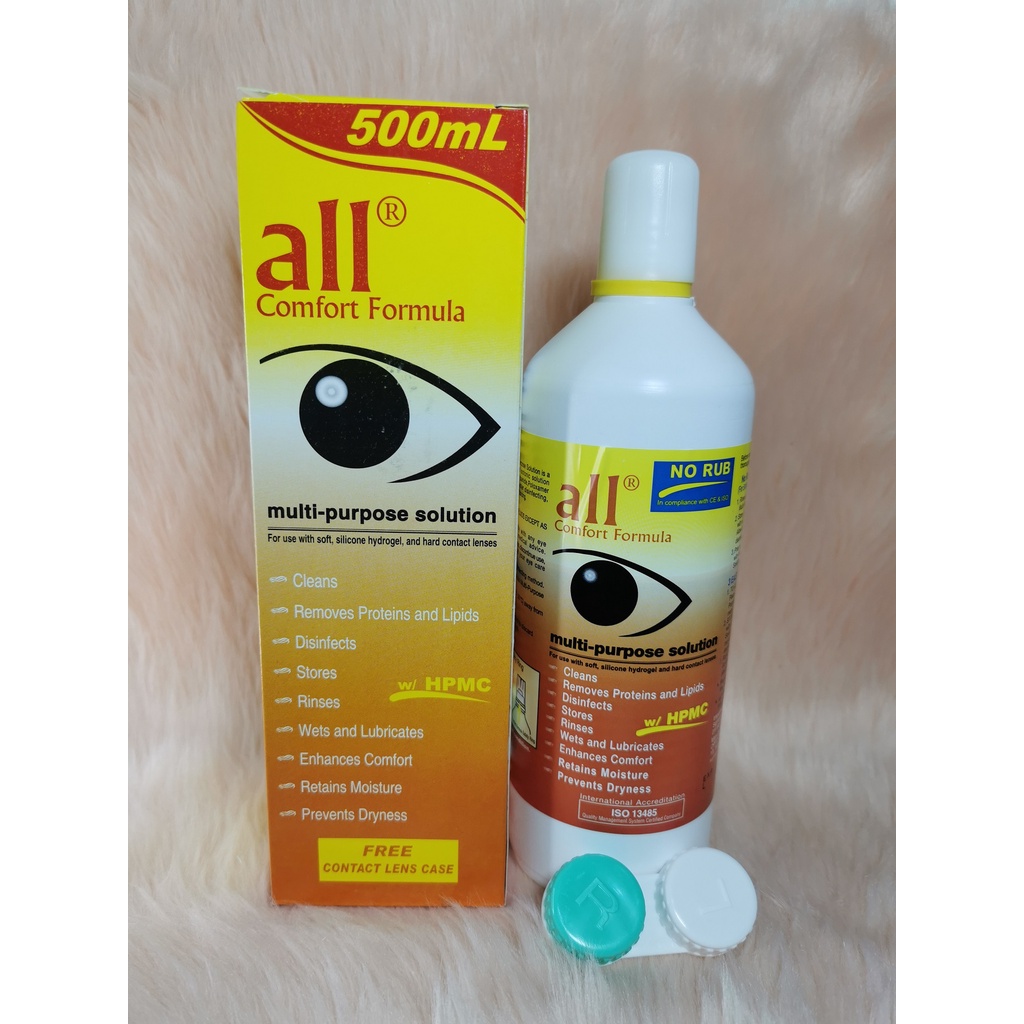 ALL Comfort Formula All-in-One Contact Lens Solution 500ml | Shopee ...