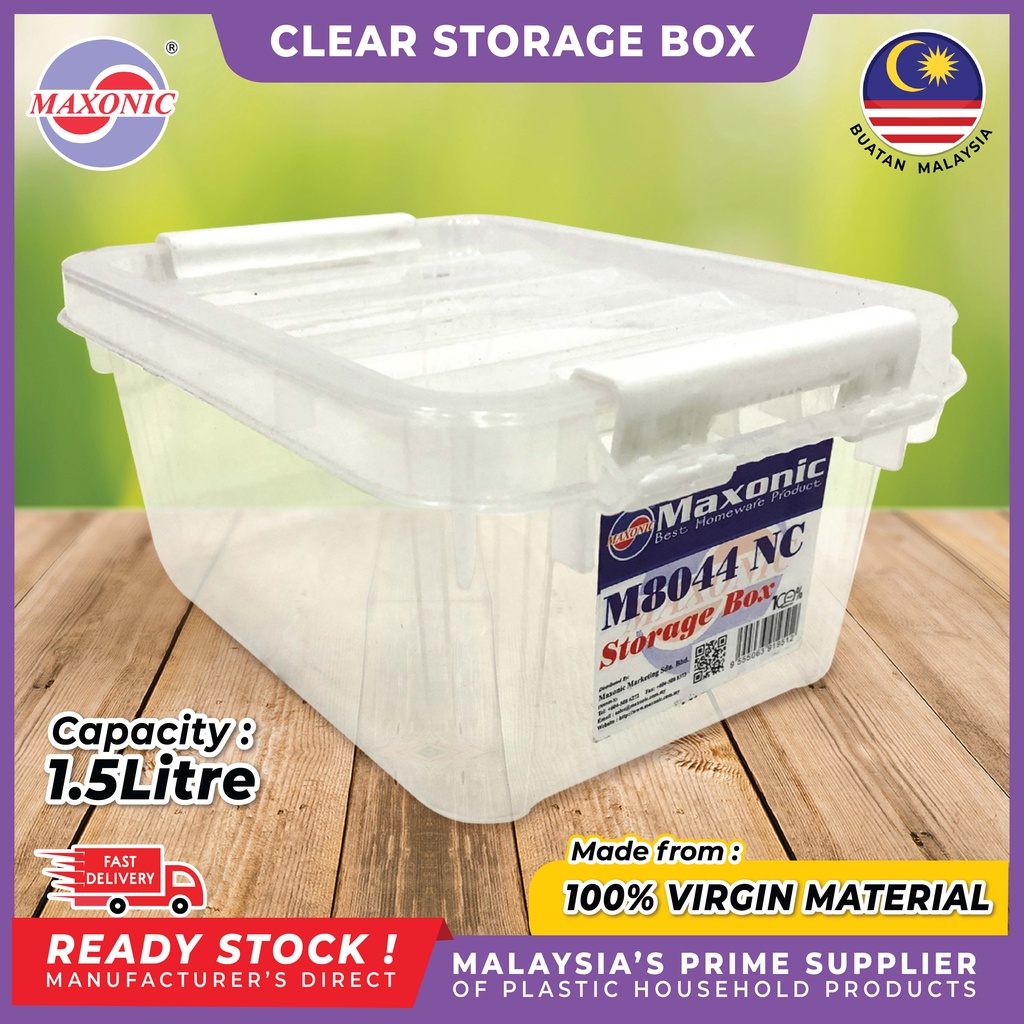 MAXONIC 1.5L MINI STORAGE BOX WITH LOCKABLE CLIP ACCESSORIES BOX TOOL ...