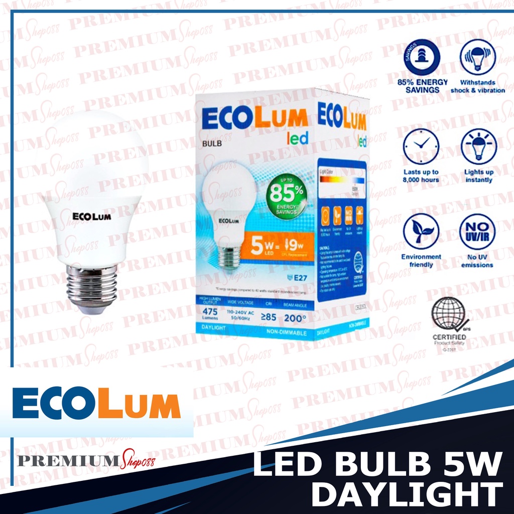 Ecolum 5W Led Bulb Daylight Warm White Firefly DL WW Warmwhite 5 Watts ...