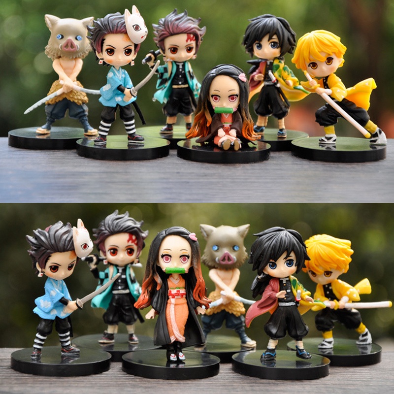 Anime figure Demon Slayer Tanjiro Nezuko Zenitsu Inosuke Rengoku Giyuu ...