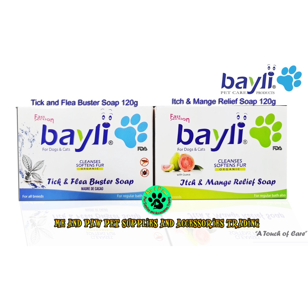 Bayli Itch and Mange Relief / Tick and Flea Buster Soap 120g for Dogs ...