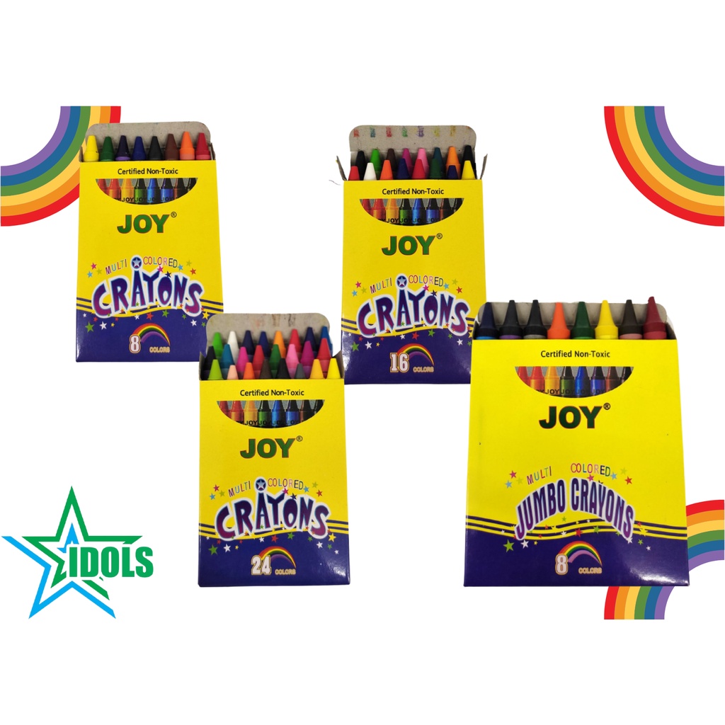 JOY Crayons by 8's, 16's, 24's and Jumbo | Shopee Philippines