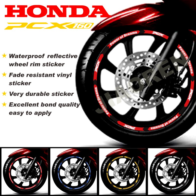 Honda PCX 150 160 reflective wheel rim sticker for motorcycle 13 inch ...