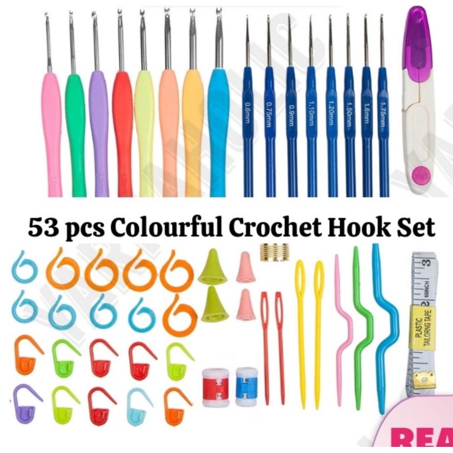 Jarum Kait Set 1 Piece / Crochet Hook Set Yarn Knitting Needles 1 Piece ...