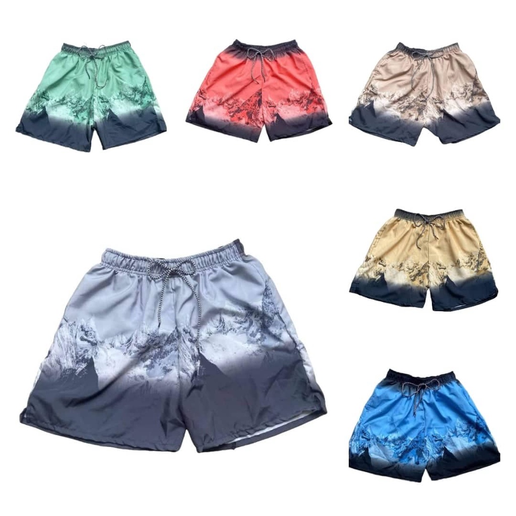 Mountain Printed Taslan Shorts (Above The Knee / Taslan / Unisex ...