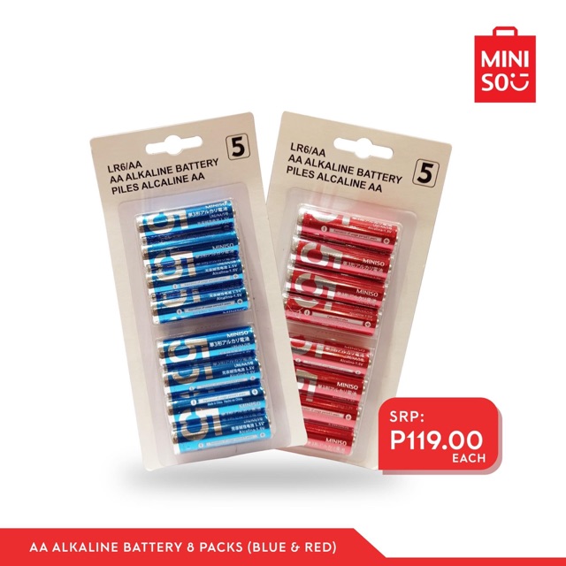 MINISO AA Alkaline (Red, Blue, Multi Color)/Heavy Duty Battery (Black ...