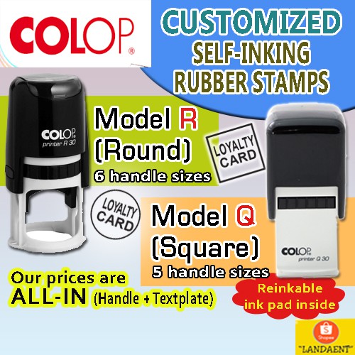 COLOP Customized (QR) Square/Round Self-Inking Rubber Stamp | Shopee Philippines