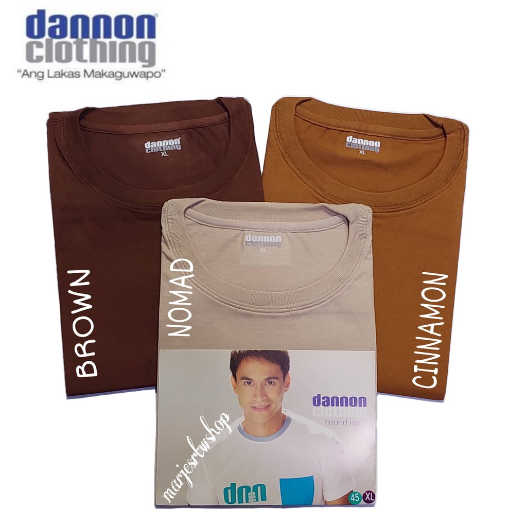 Dannon Clothing Roundneck Plain T-shirt 100% Cotton (Nomad,Cinnamon ...