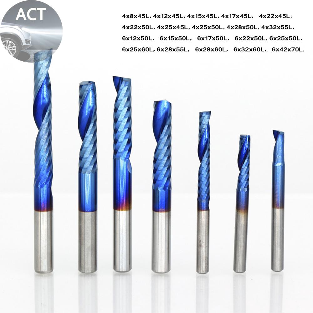 【ACT】End mill Cutter Wood Plastic Acrylic Router Bit Single Flute Nylon ...