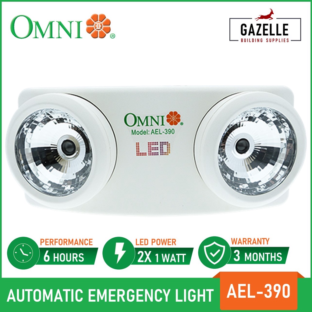 Omni Automatic Emergency Light - AEL-3038 / AEL-9032L / AEL-390 | Shopee Philippines