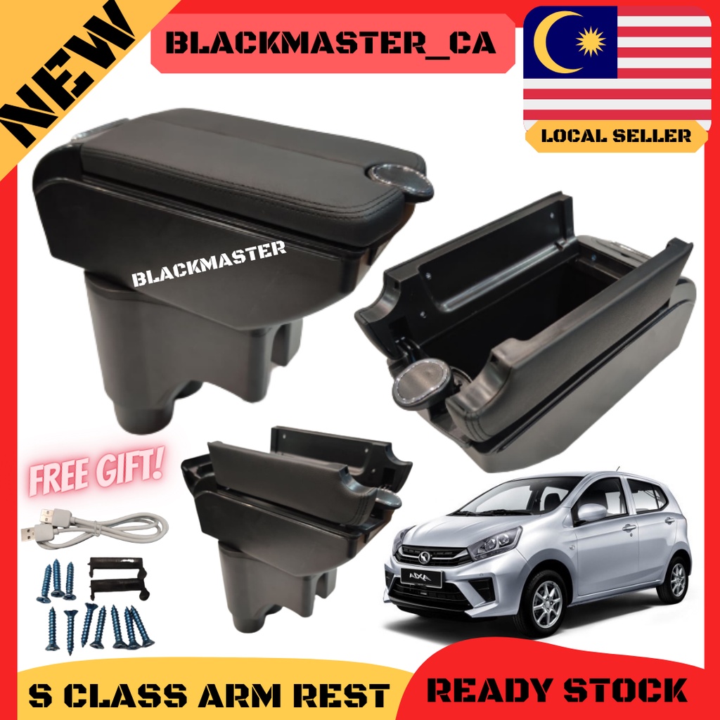 New S Class Perodua Axia 2014 - 2022 7 USB Arm Rest Adjustable with Cup ...