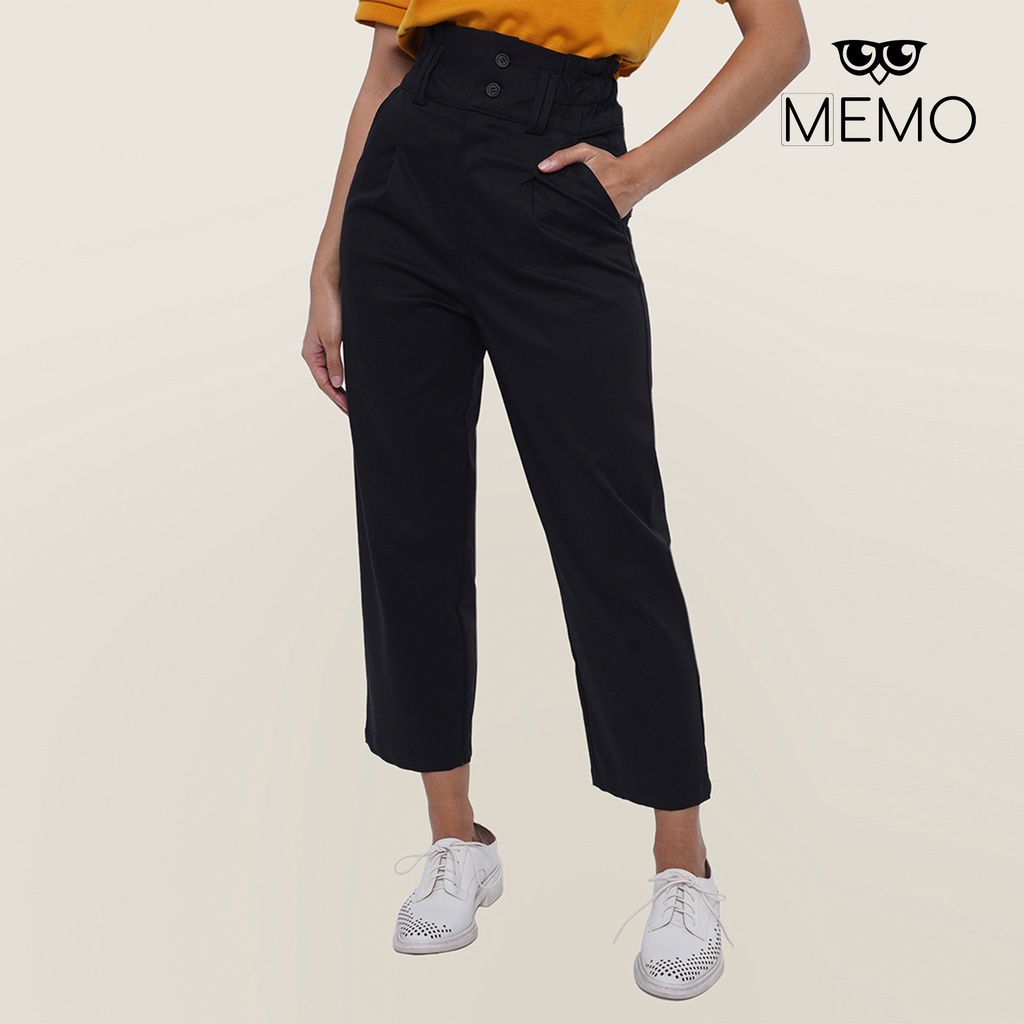 Memo Paperbag Trousers For Women (Black) | Shopee Philippines