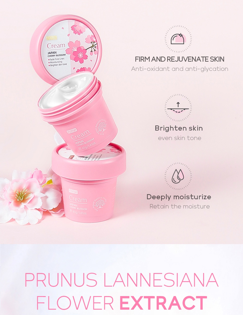 Fenyi Japan Cherry Blossom Cream Remove Blemishes Sakura Brightening ...